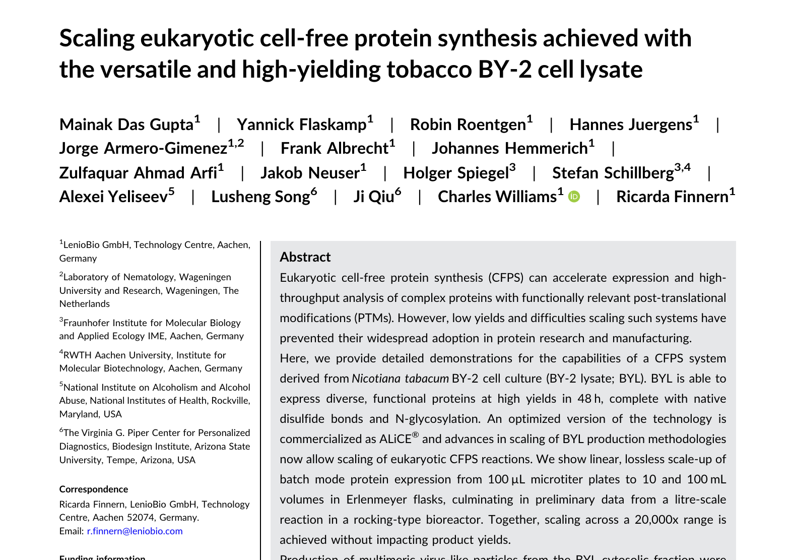 LenioBio | Delivering Your Challenging Proteins